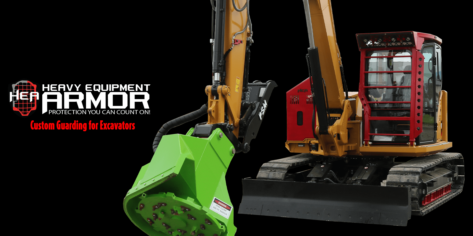 Excavator & Skid Steer Window Guard Product Gallery - HEA Guarding