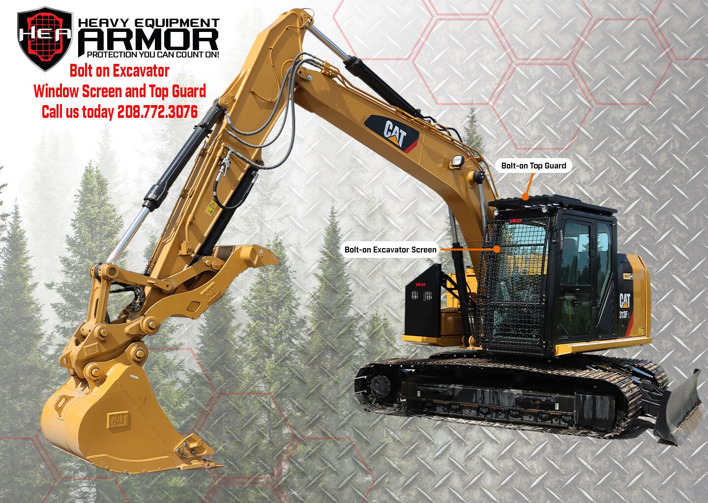 Excavator Forestry Guarding - Brush Guards for Excavator