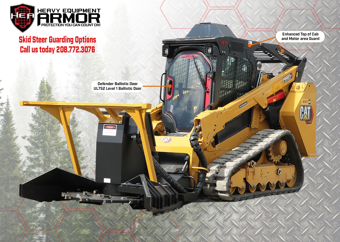 Excavator Cab Guards - Forestry Cab Protection | HEA